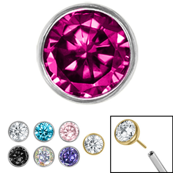 Titanium Threadless (Bend fit) Bezel Set Jewelled Balls – bodyjewellery.co.uk