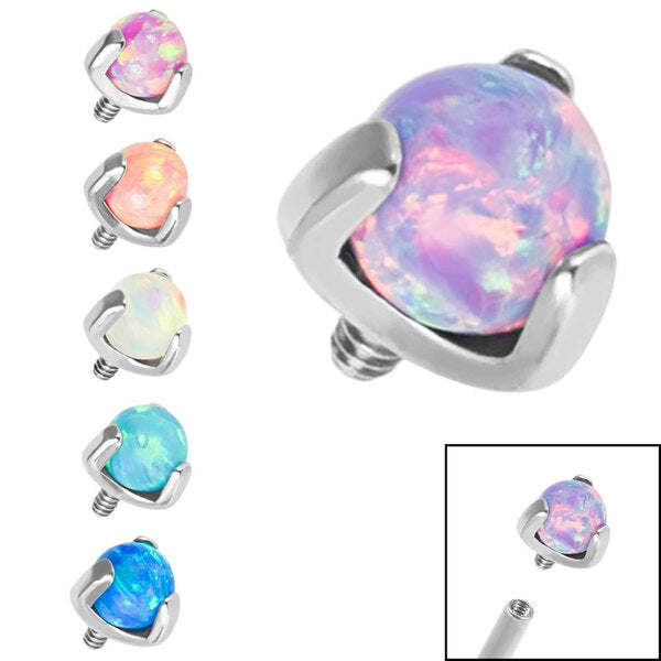 Titanium Claw Set Synth Opal Ball for Internal Thread shafts in 1.2mm – bodyjewellery.co.uk