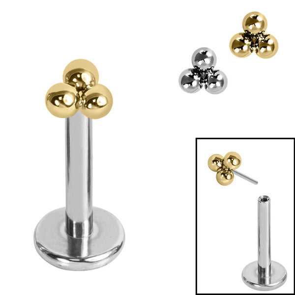 Titanium Threadless Labrets - Titanium (Bend-fit) Asia Trinity ...