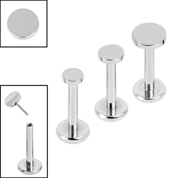 Titanium Threadless Labrets - Titanium (Bend-fit) Disks – bodyjewellery ...