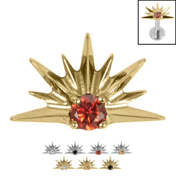 Titanium Claw Set Jewelled Radiant Sunset Top for Internal Thread shaf ...