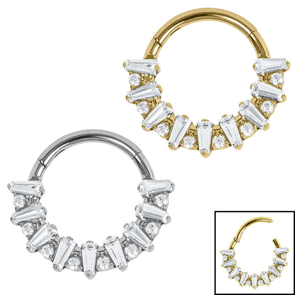 Titanium Claw Set Moonlight Jewelled Hinged Clicker Ring ...