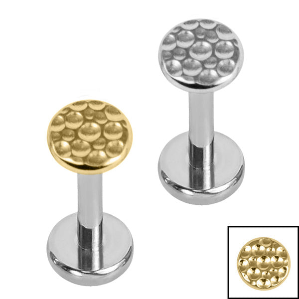 Titanium Internally Threaded Labrets 1.2mm - Titanium Hammered Disk ...
