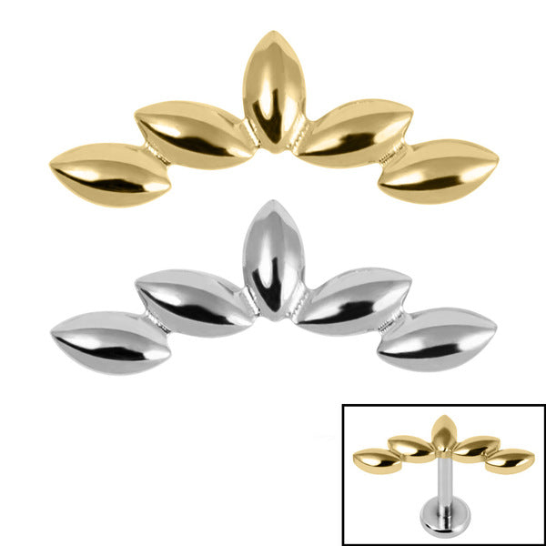 Titanium Marquise Pebble Crescent for Internal Thread shafts in 1.2mm ...