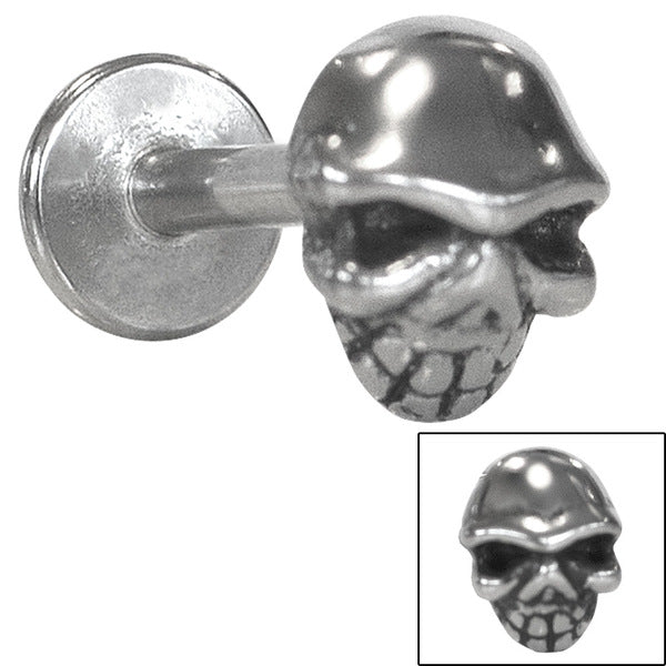 Steel Labret with Steel Skull 1.2mm – bodyjewellery.co.uk