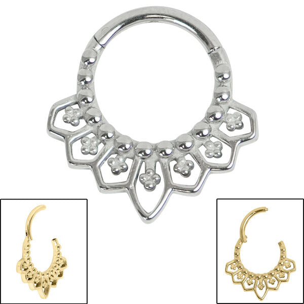 Steel Mandala Hinged Clicker Ring – bodyjewellery.co.uk