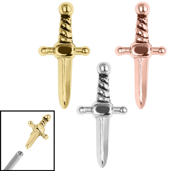 Steel Mini Dagger for Internal Thread shafts in 1.2mm – bodyjewellery.co.uk