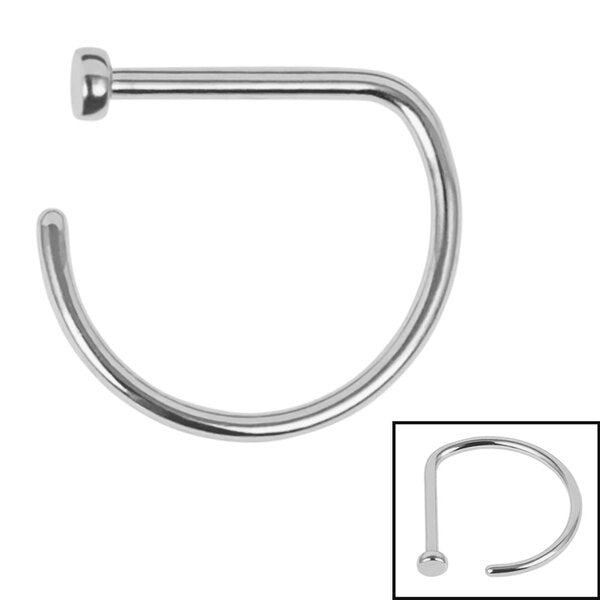 Titanium D shape Open Nose Ring – bodyjewellery.co.uk