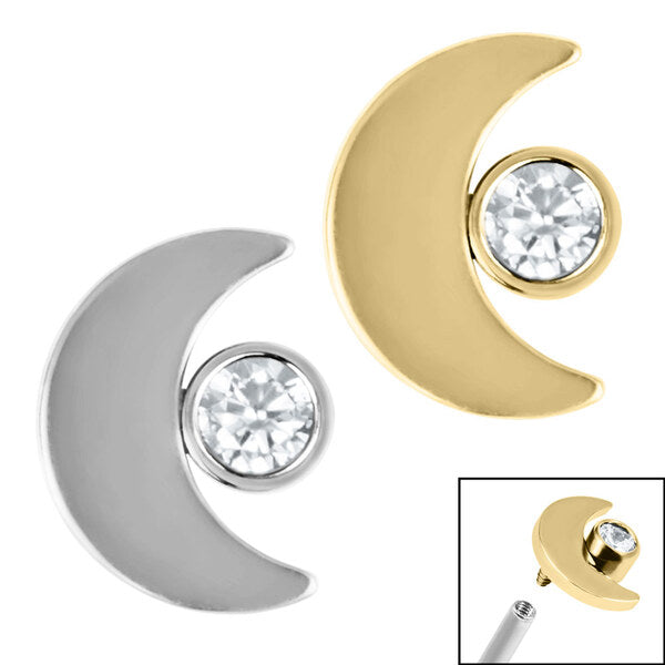 Titanium Crescent Moon and Jewel for Internal Thread shafts in 1.2mm ...