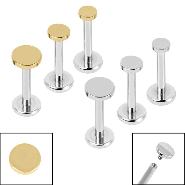 Titanium Internally Threaded Labrets 1.2mm - Titanium Disk Triple Pack ...