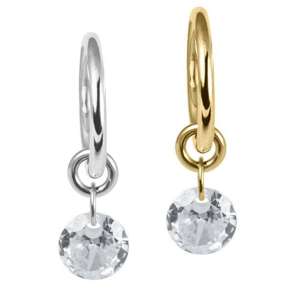 Titanium Hinged Segment Ring with Titanium Floating Round Gem Charm ...