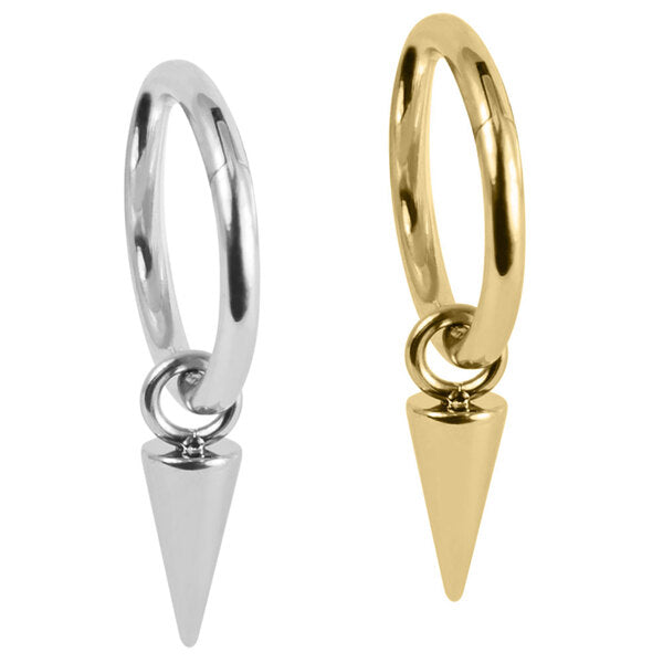 Titanium Hinged Segment Ring with Titanium Spike Charm – bodyjewellery ...