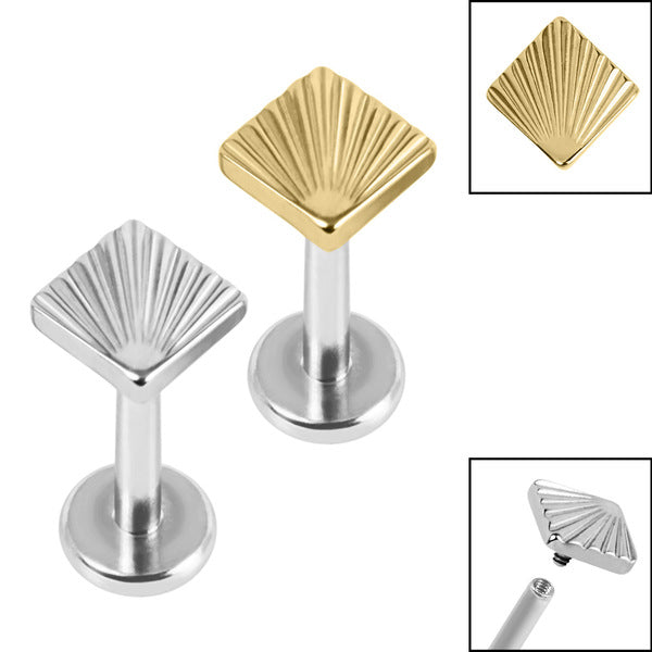 Titanium Internally Threaded Labrets 1.2mm - Titanium Ridged Diamond ...